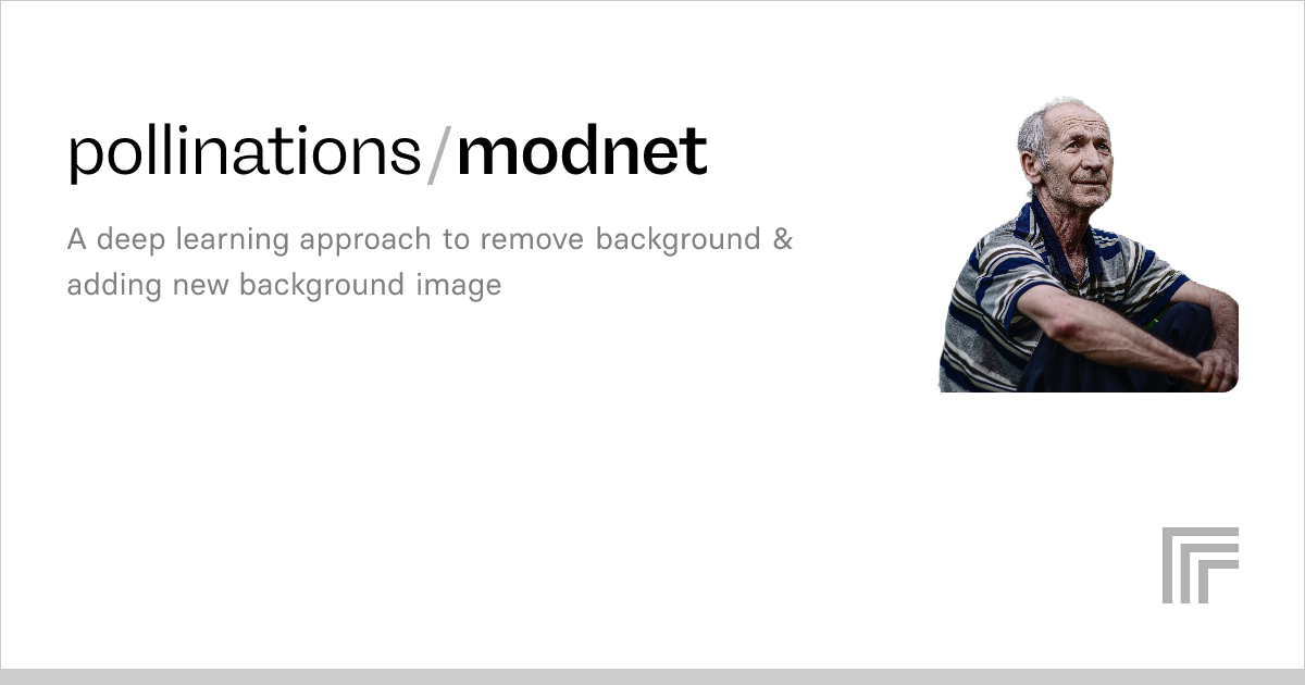 pollinations/modnet | Run with an API on Replicate