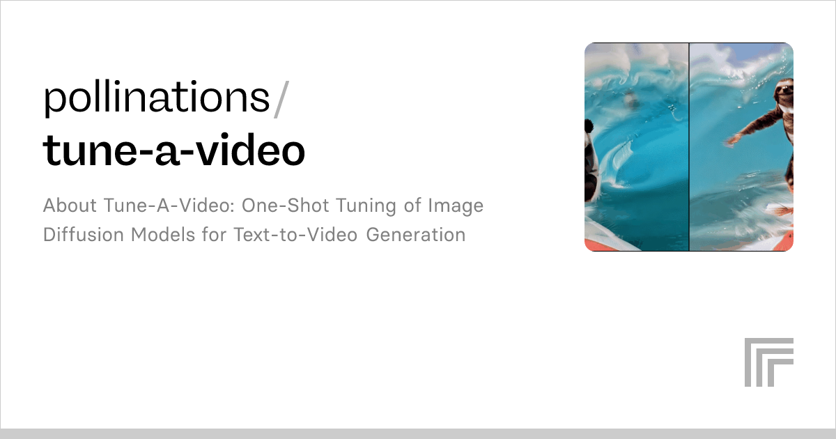 pollinations/tune-a-video | Run with an API on Replicate