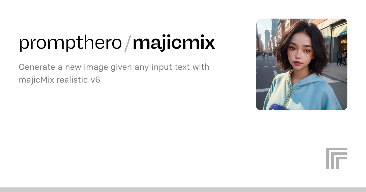 prompthero/majicmix | Run with an API on Replicate