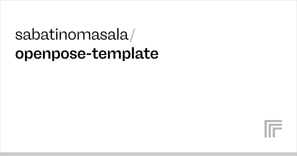 Sabatinomasalaopenpose Template Run With An Api On Replicate 4175