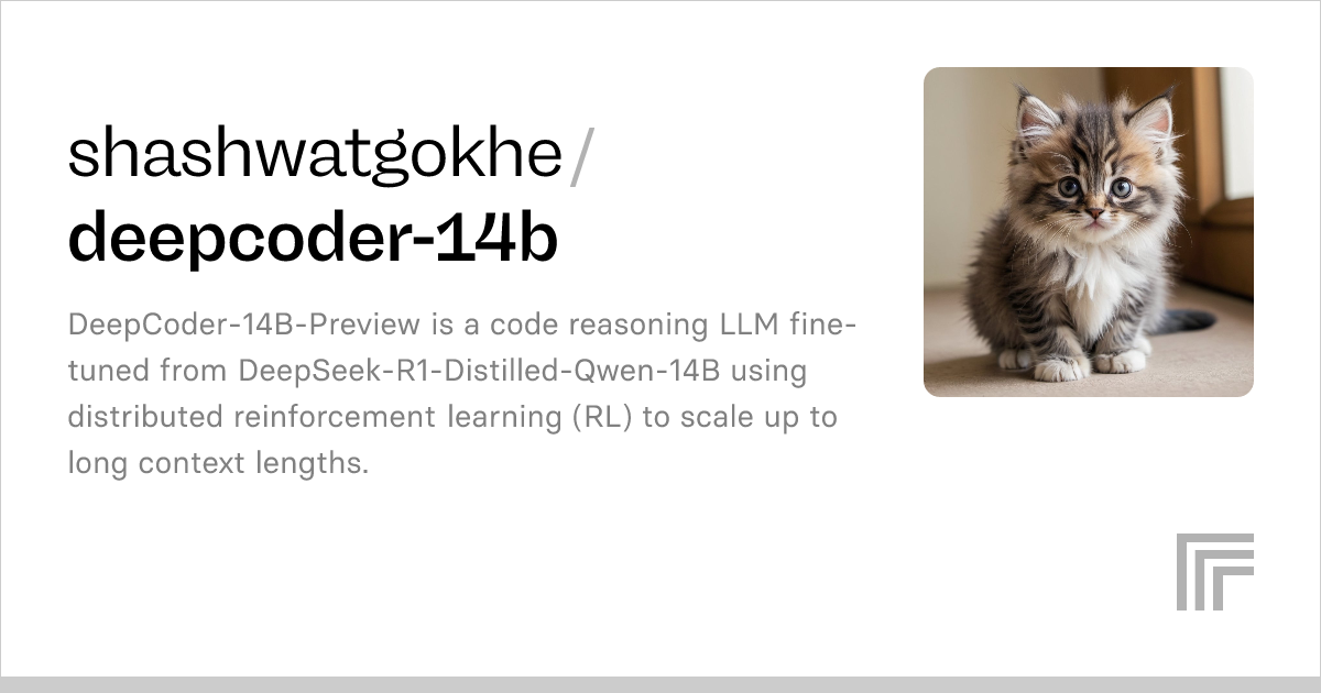 shashwatgokhe/deepcoder-14b | Run with an API on Replicate