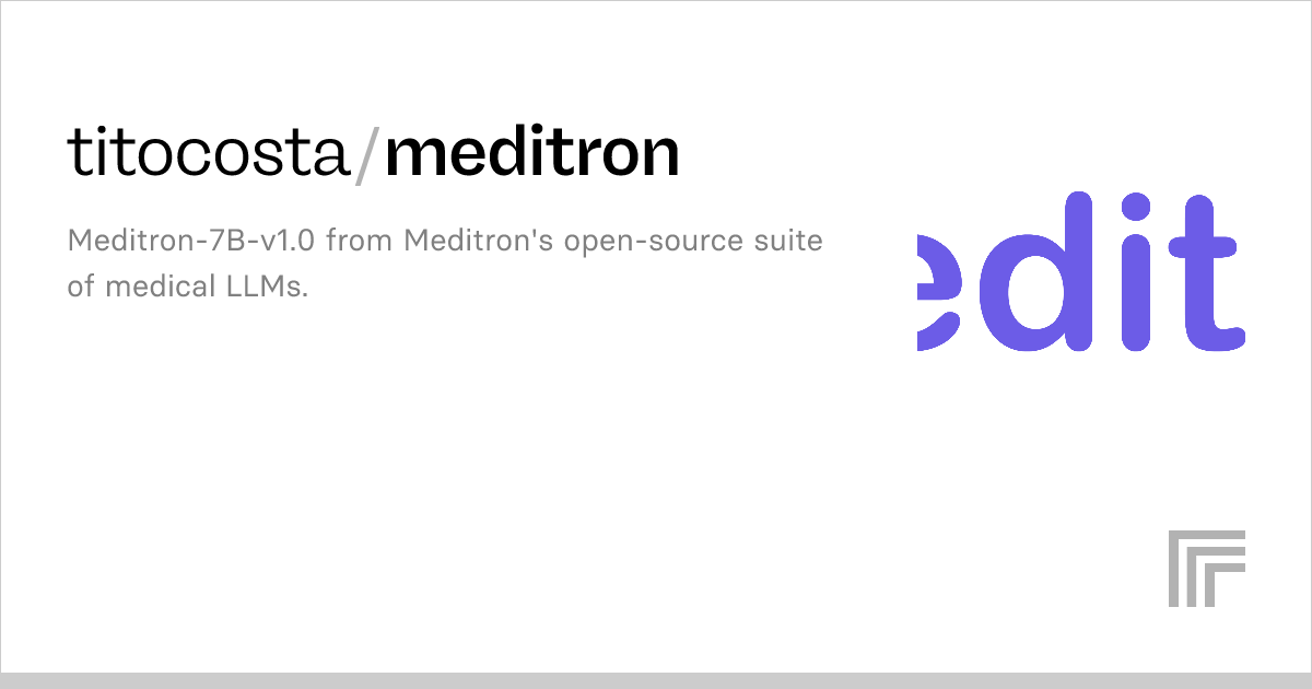 Examples – titocosta/meditron | Replicate
