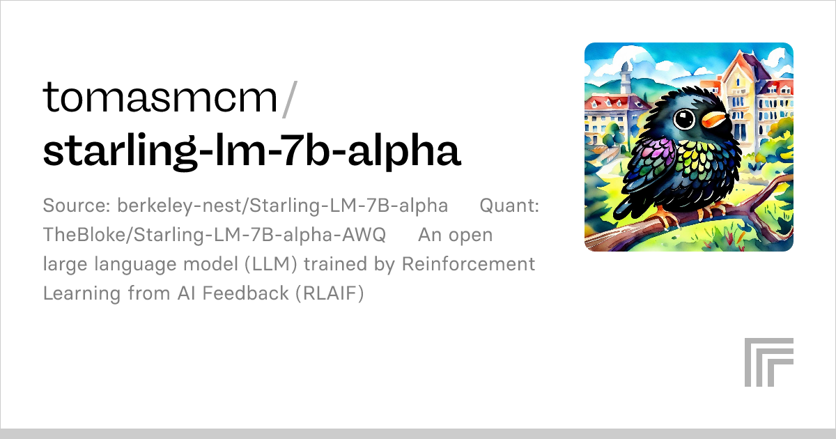 tomasmcm/starling-lm-7b-alpha – Run with an API on Replicate tomasmcm/starling-lm-7b-alpha – Run with an API on Replicate