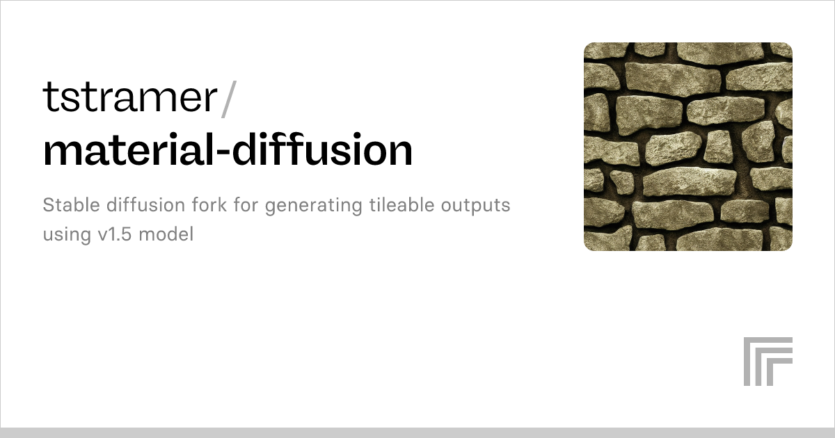 tstramer/material-diffusion – Run with an API on Replicate tstramer/material-diffusion – Run with an API on Replicate