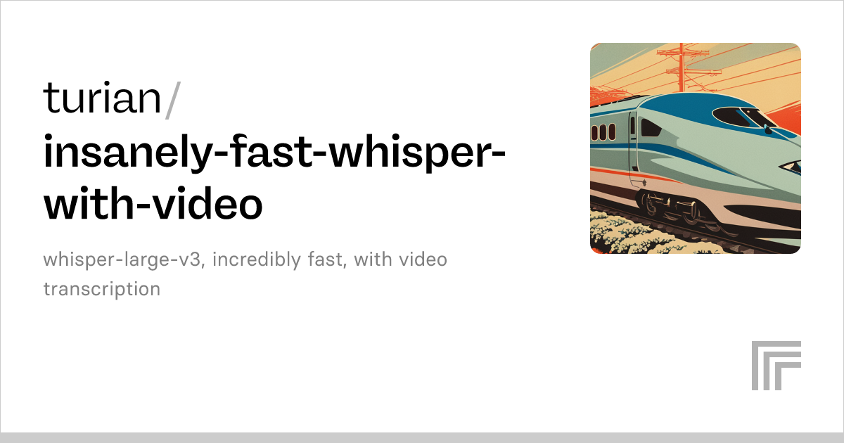 turian/insanely-fast-whisper-with-video – Run with an API on Replicate turian/insanely-fast-whisper-with-video – Run with an API on Replicate