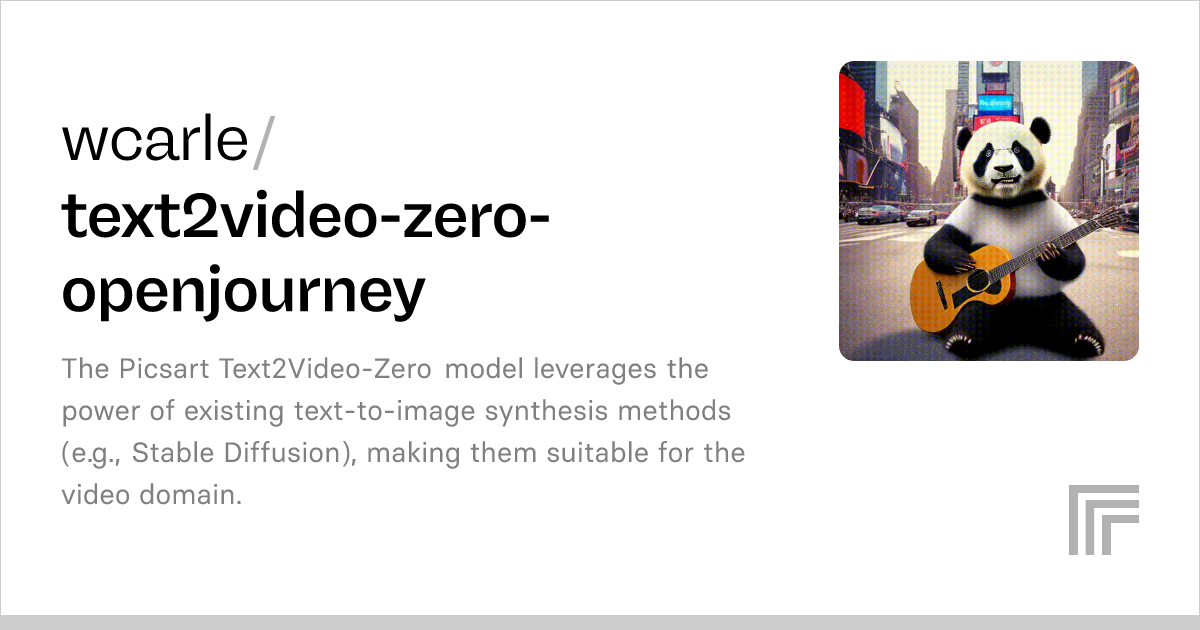 wcarle/text2video-zero-openjourney – Run with an API on Replicate