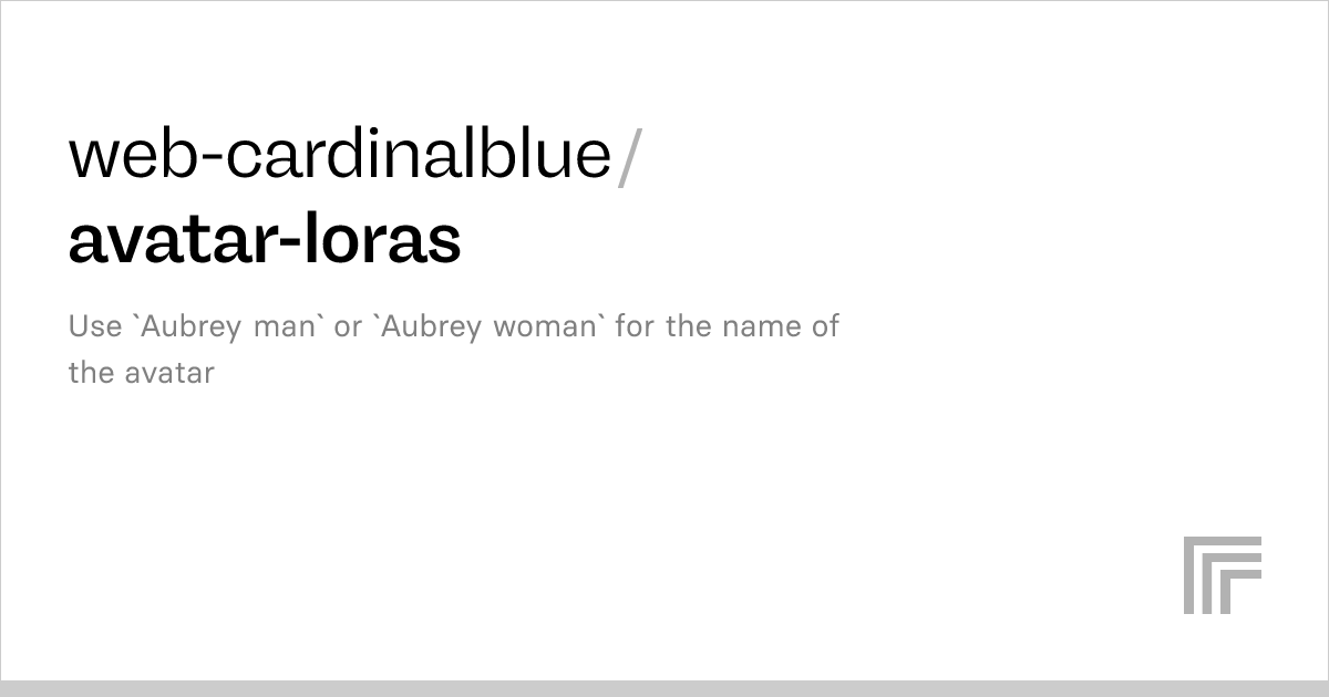 web-cardinalblue/avatar-loras – API reference