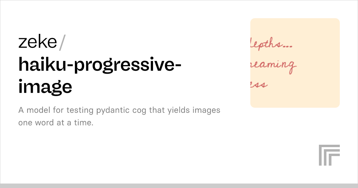 zeke/haiku-progressive-image – Run with an API on Replicate